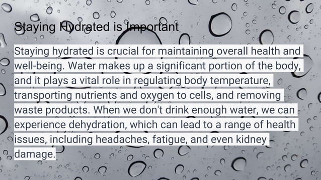 10 Tips for Staying Hydrated (1).pptx | Nutrition | Healthy Living