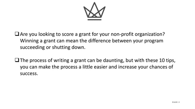 10 Tips for Successful Grant Writing | PPTX