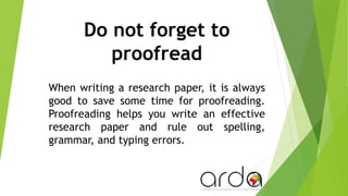 10 Tips For Writing An Effective Research Paper | PPTX