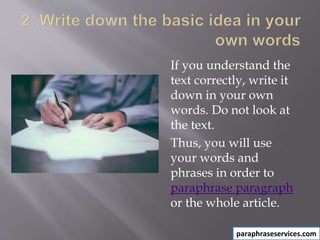 10 Tips How to Paraphrase Article | PPT