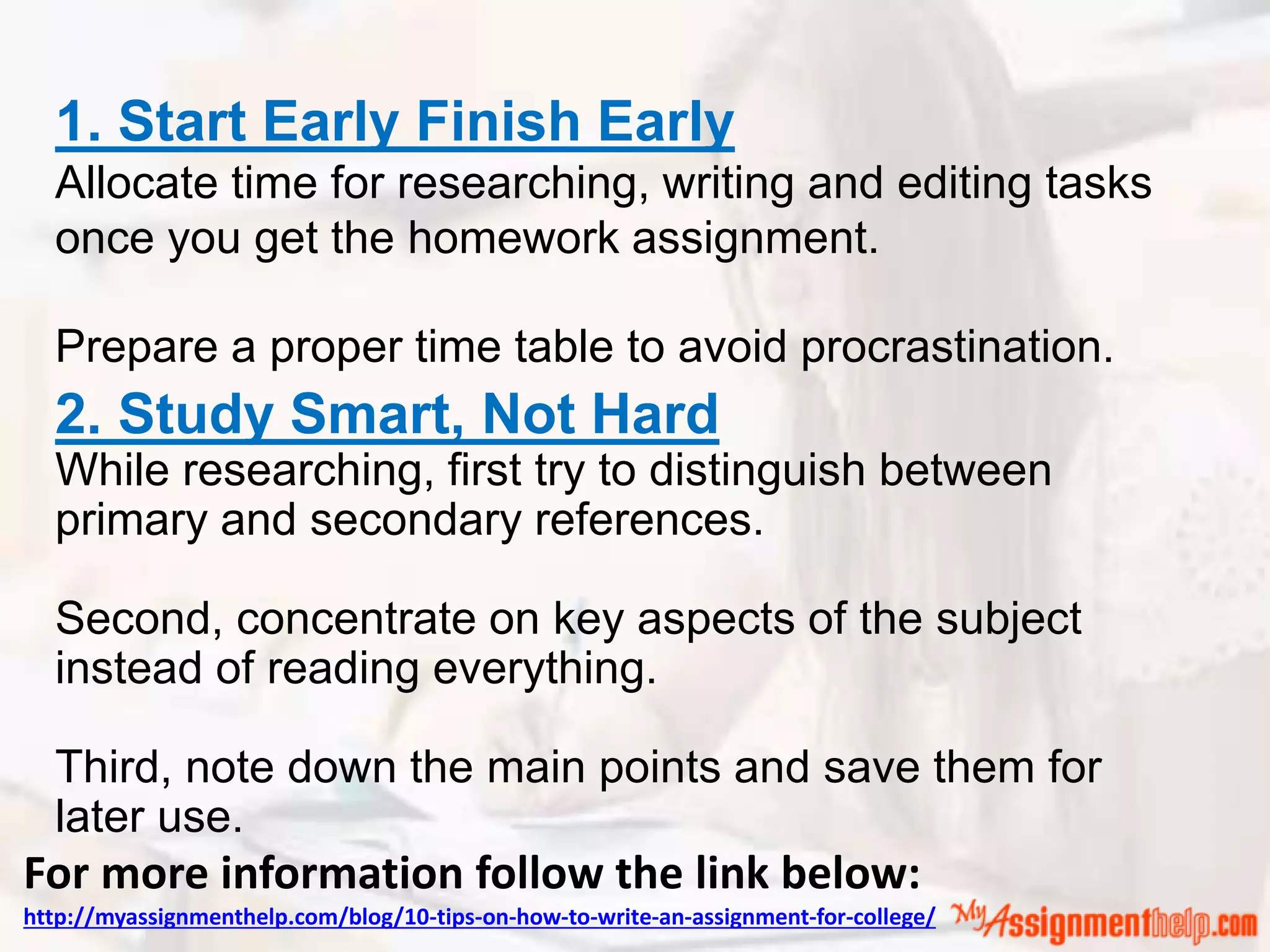 10 Tips on How to Write an Assignment for College | PPTX