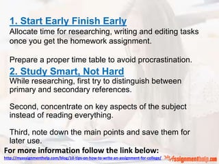 10 Tips on How to Write an Assignment for College | PPTX