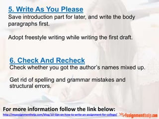 10 Tips on How to Write an Assignment for College | PPTX