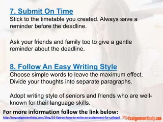 10 Tips on How to Write an Assignment for College | PPTX