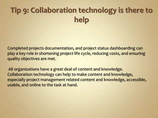 10 tips to avoid a project failure | PPTX