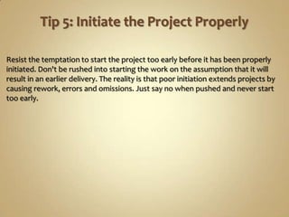 10 tips to avoid a project failure | PPTX