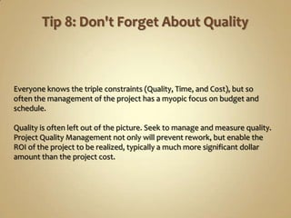 10 tips to avoid a project failure | PPTX