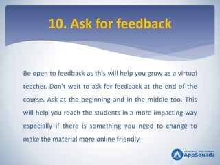 10 tips to know about virtual teaching | PPT