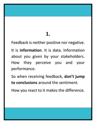 10 tips to receive feedback | PDF