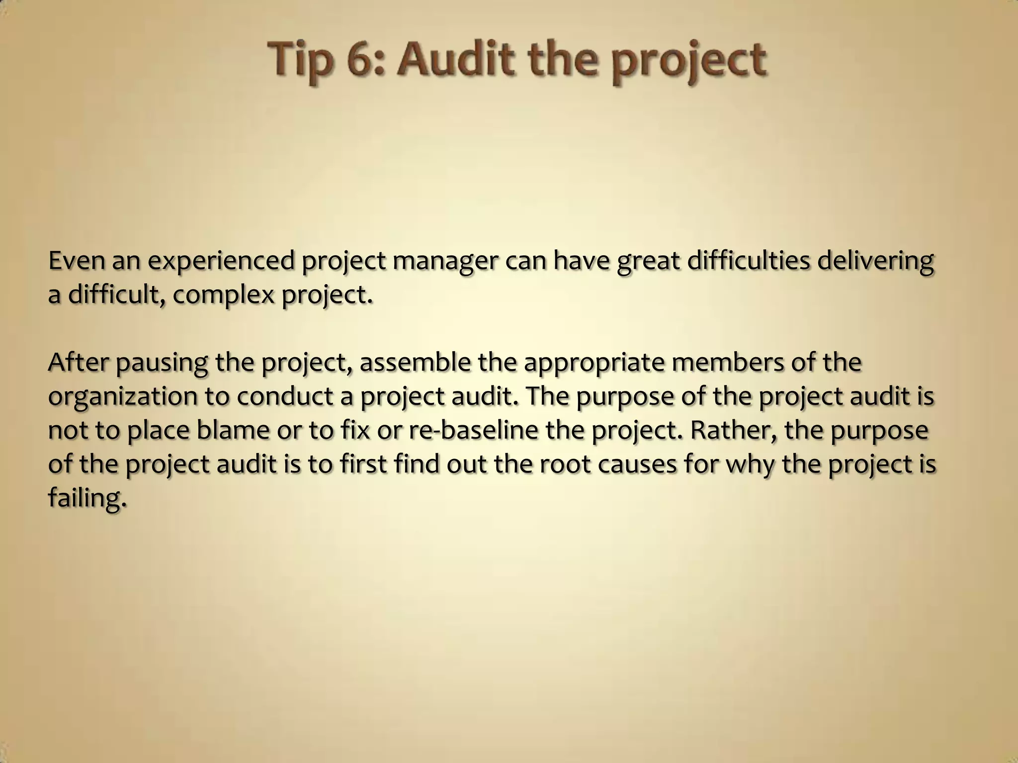 10 tips to rescue a problem project | PPTX