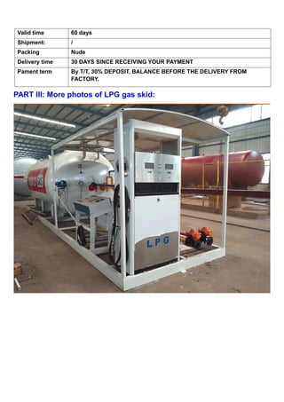 10 ton 25000liters lpg gas skid station Price configuration | PDF
