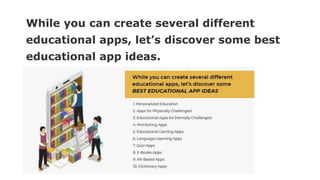 10 top educational apps that startups can build in 2020. | PPT