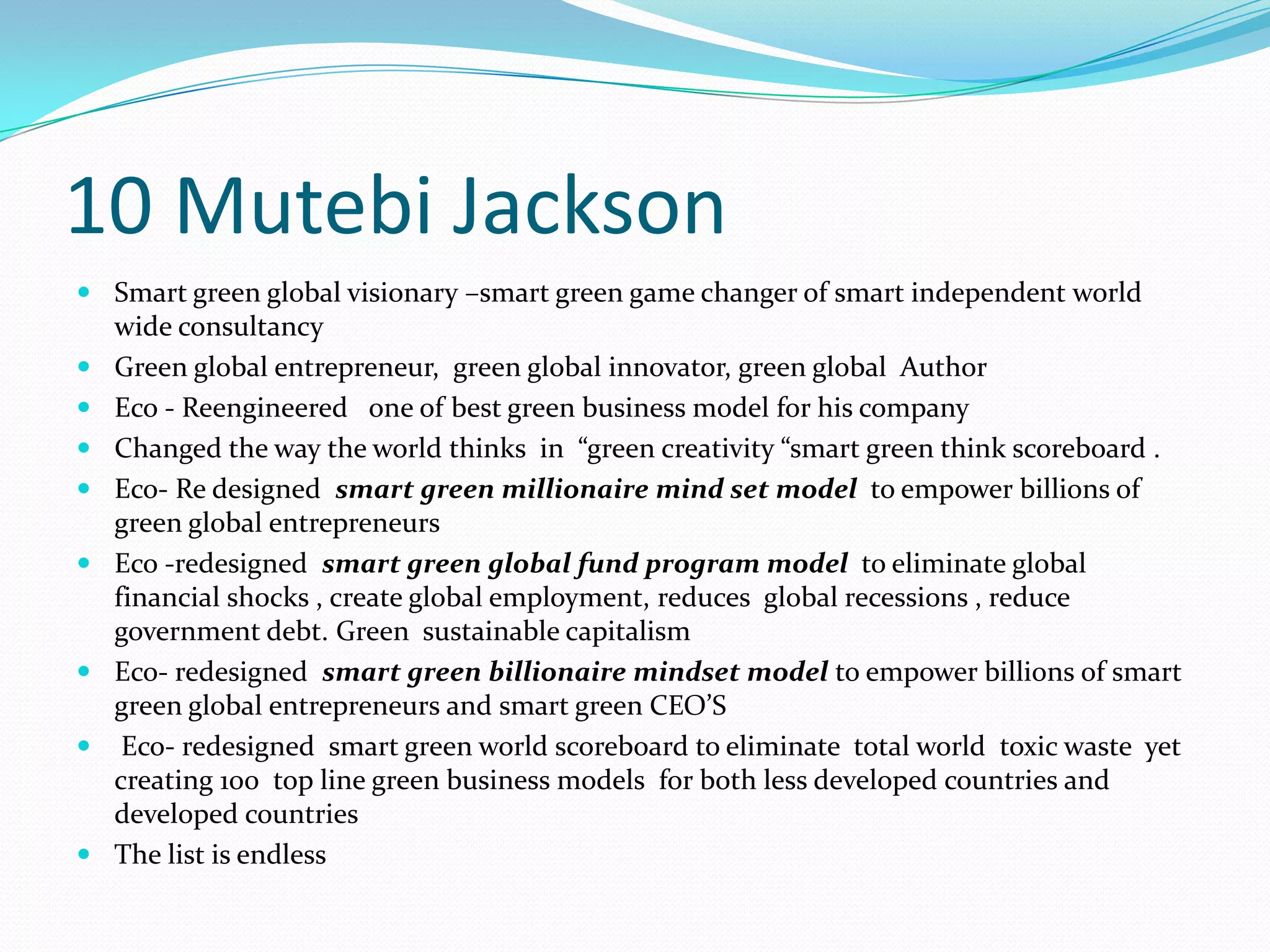 10 Top Smart Global Game Changers and Their Global Achievements | PPTX