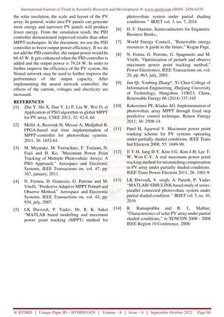 To Study, Analyse and Implement MPPT PandO Based Photovoltaic PV System using PID Controller ...