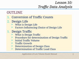 Traffic Data Analysis for the Road design | PPTX