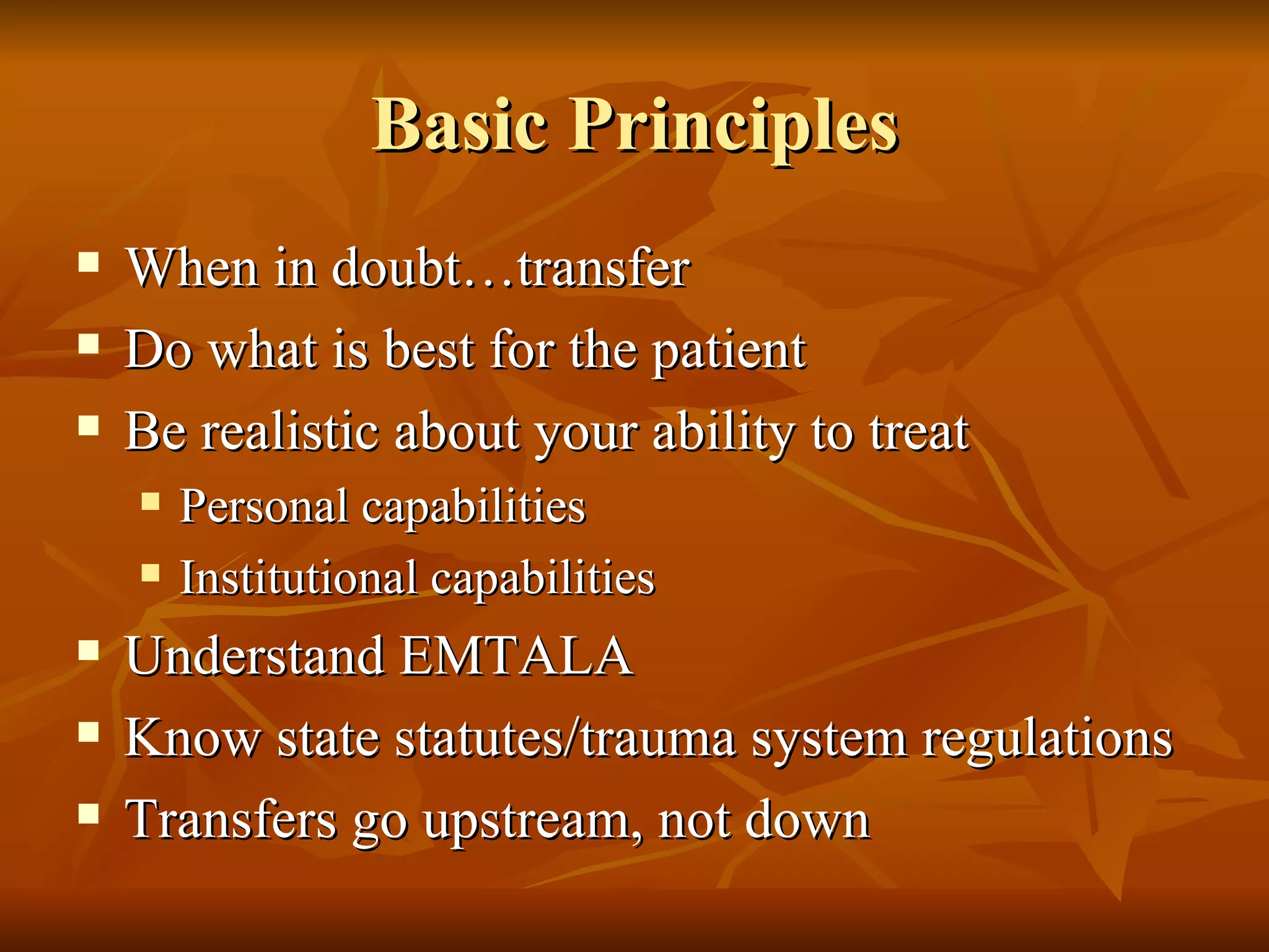 10 trauma patient transfers | PPT