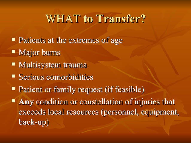 10 trauma patient transfers | PPT