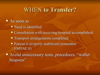 10 trauma patient transfers | PPT
