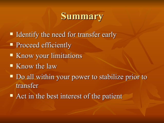 10 trauma patient transfers | PPT