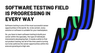 What skills can software testers provide the best testing services? | PPT