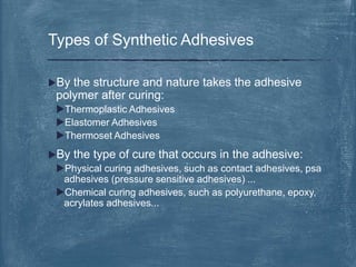 types and applications of synthetic adhesives | PPTX