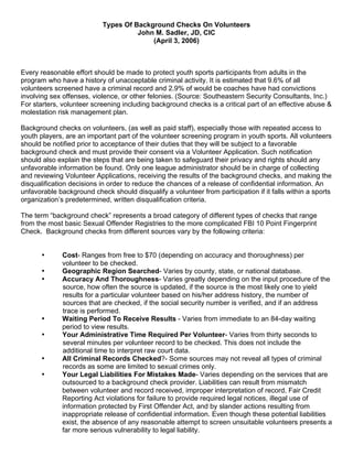 Types of Criminal Background Checks | PDF