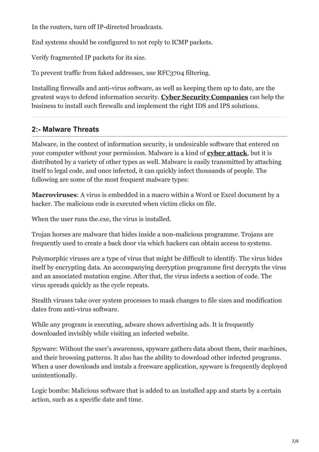 10 Types Of Cyber Attacks And How They Can Affect You- Detox ...