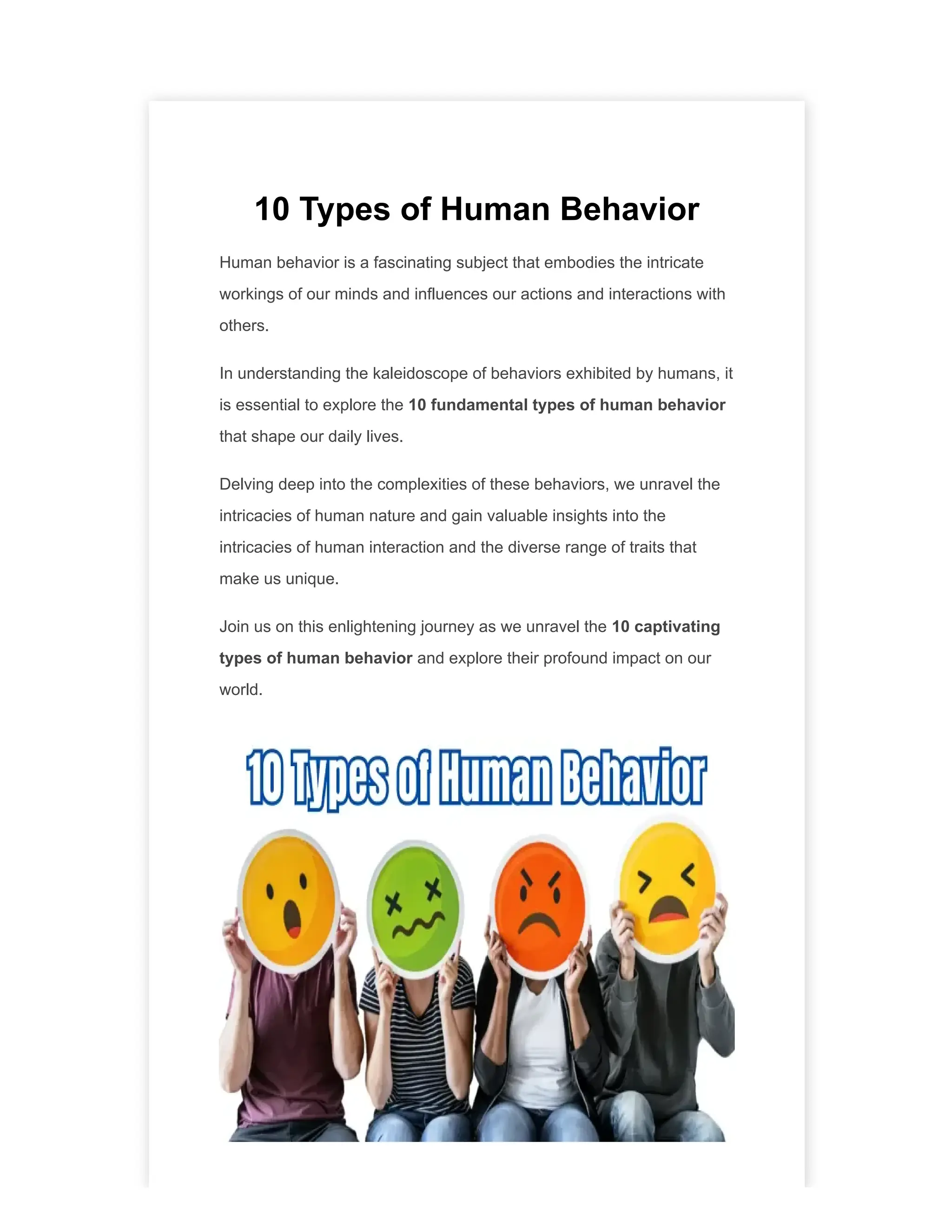 What are the 10 Types of Human Behavior.pdf