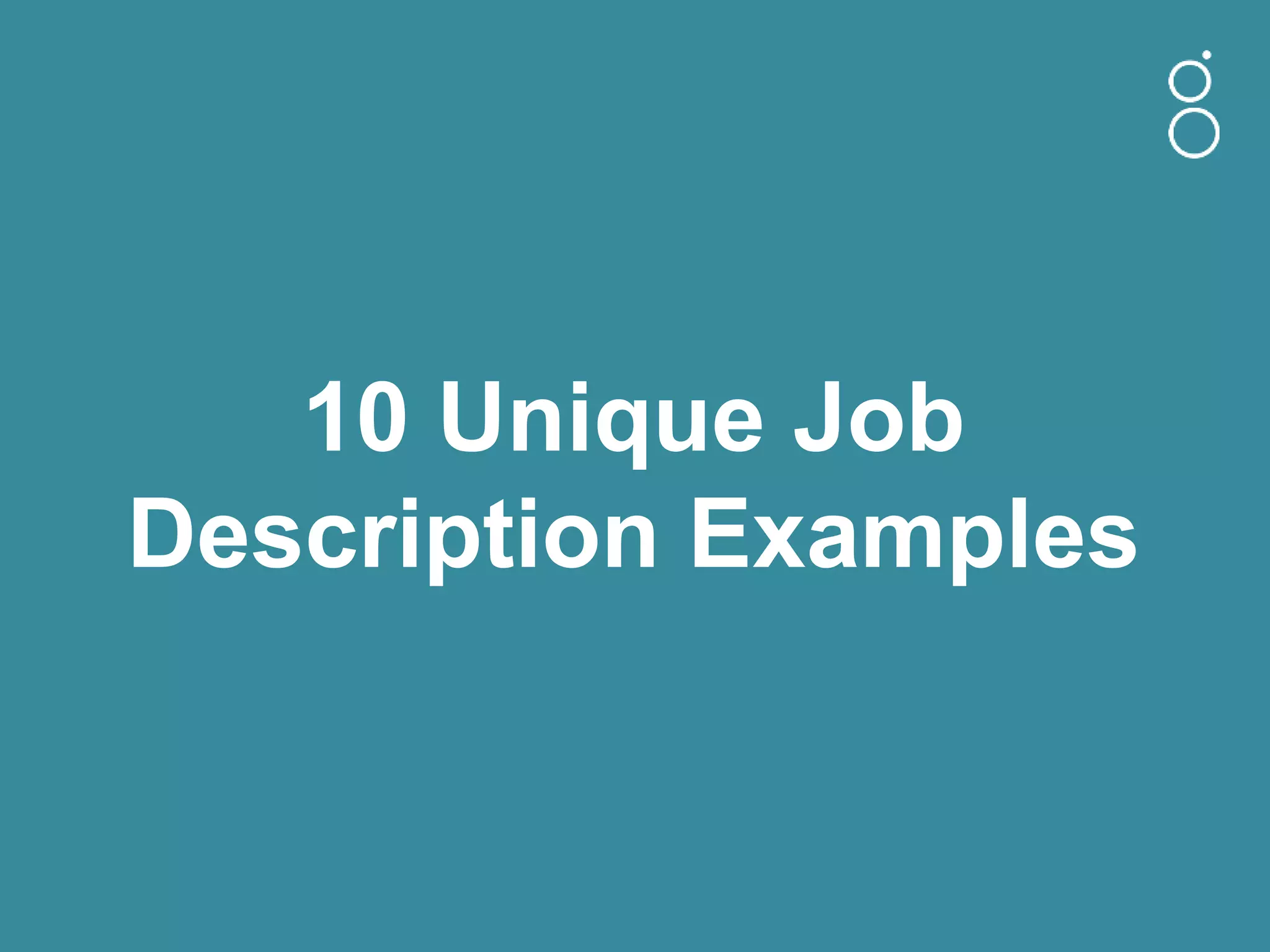 10 Unique Job Description Examples | PPTX
