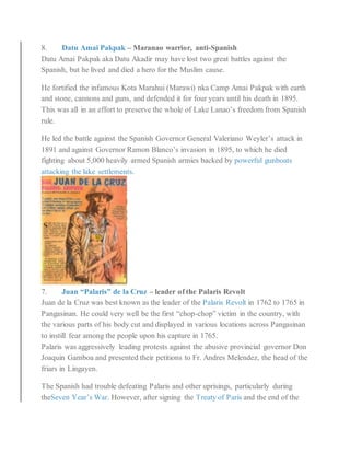 10 unsung heroes of philippine history | DOCX