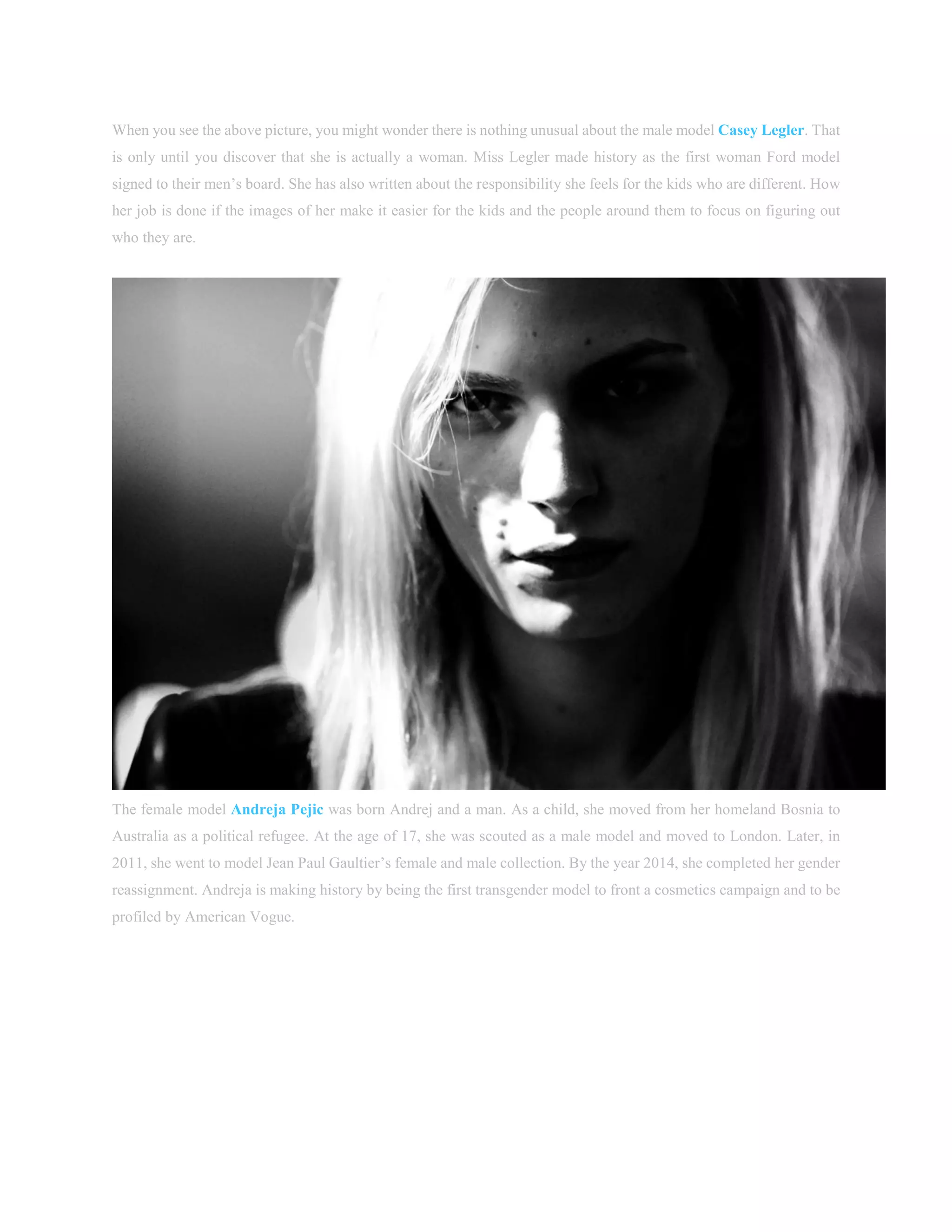 10 unusual models in the fashion industry | PDF