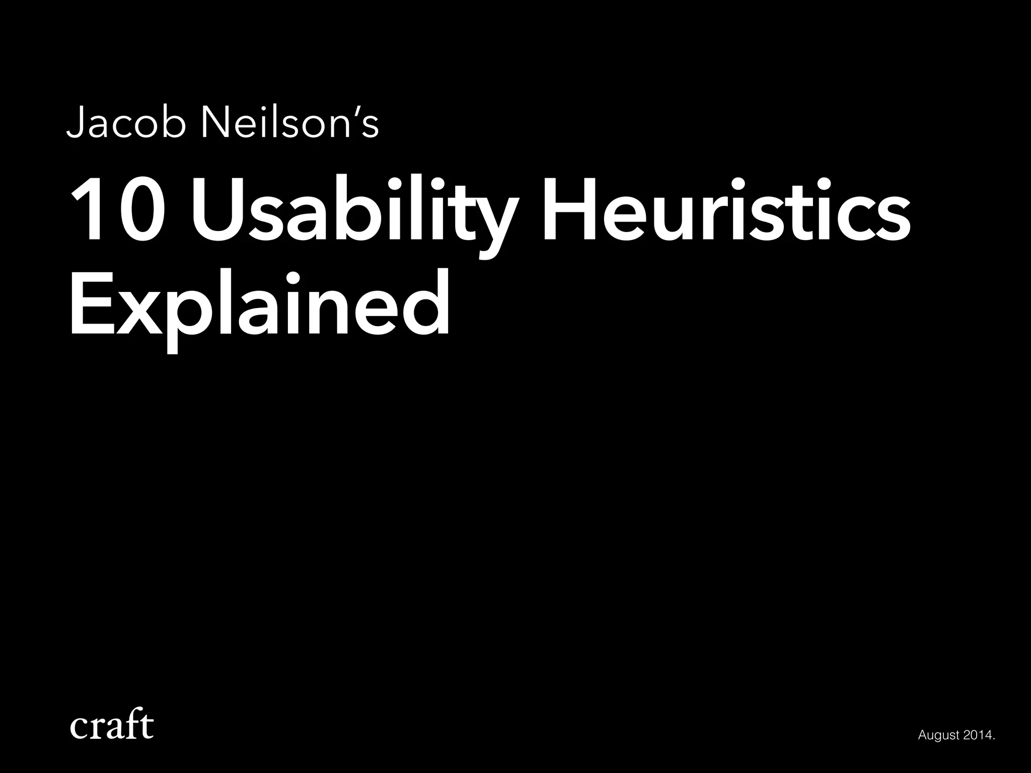 10 Usability Heuristics explained | PDF