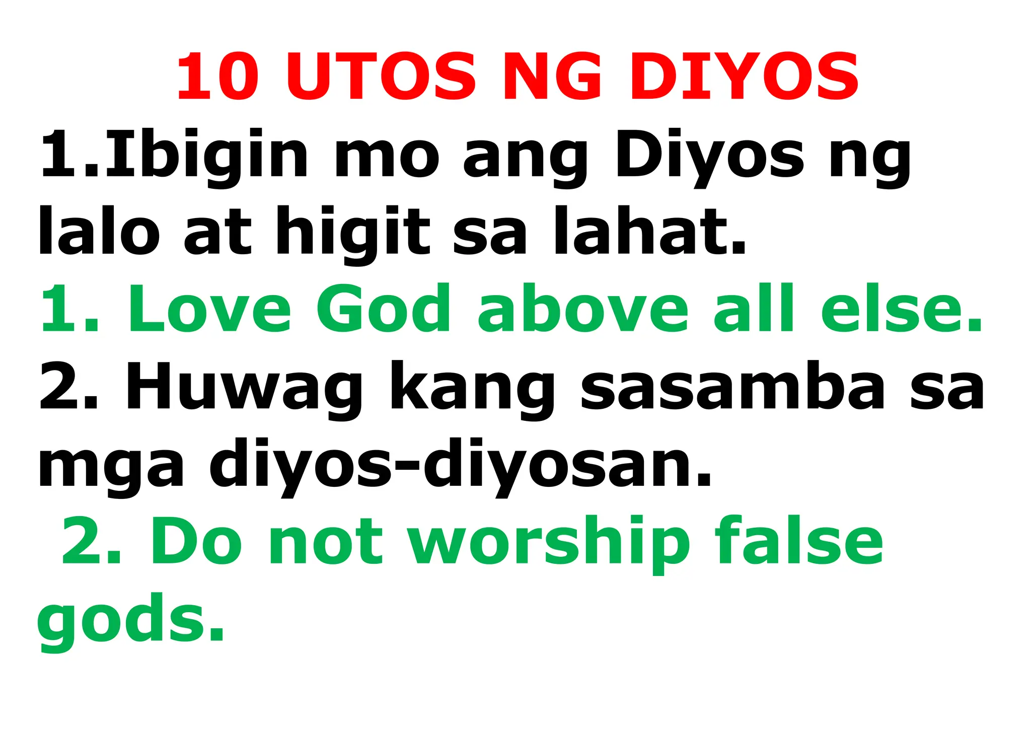 10 UTOS NG DIYOS- gmrc- ang mga tos ng diyos. | DOCX