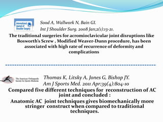 Anotomic-Biological Reconstruction of Acromio-Clavicular Joint Injuries ...