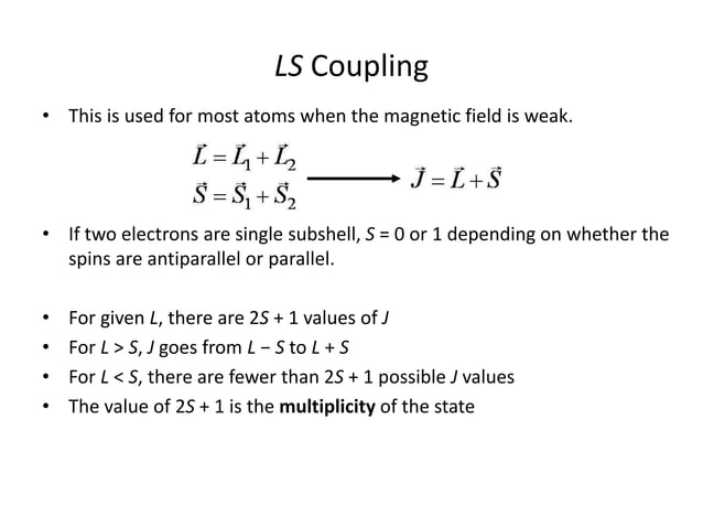 10vector Coupling Of Angular Momentumpptx Chemistry Science
