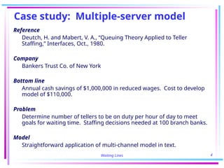 10 Waiting Lines Models in Queuing Theort | PPT