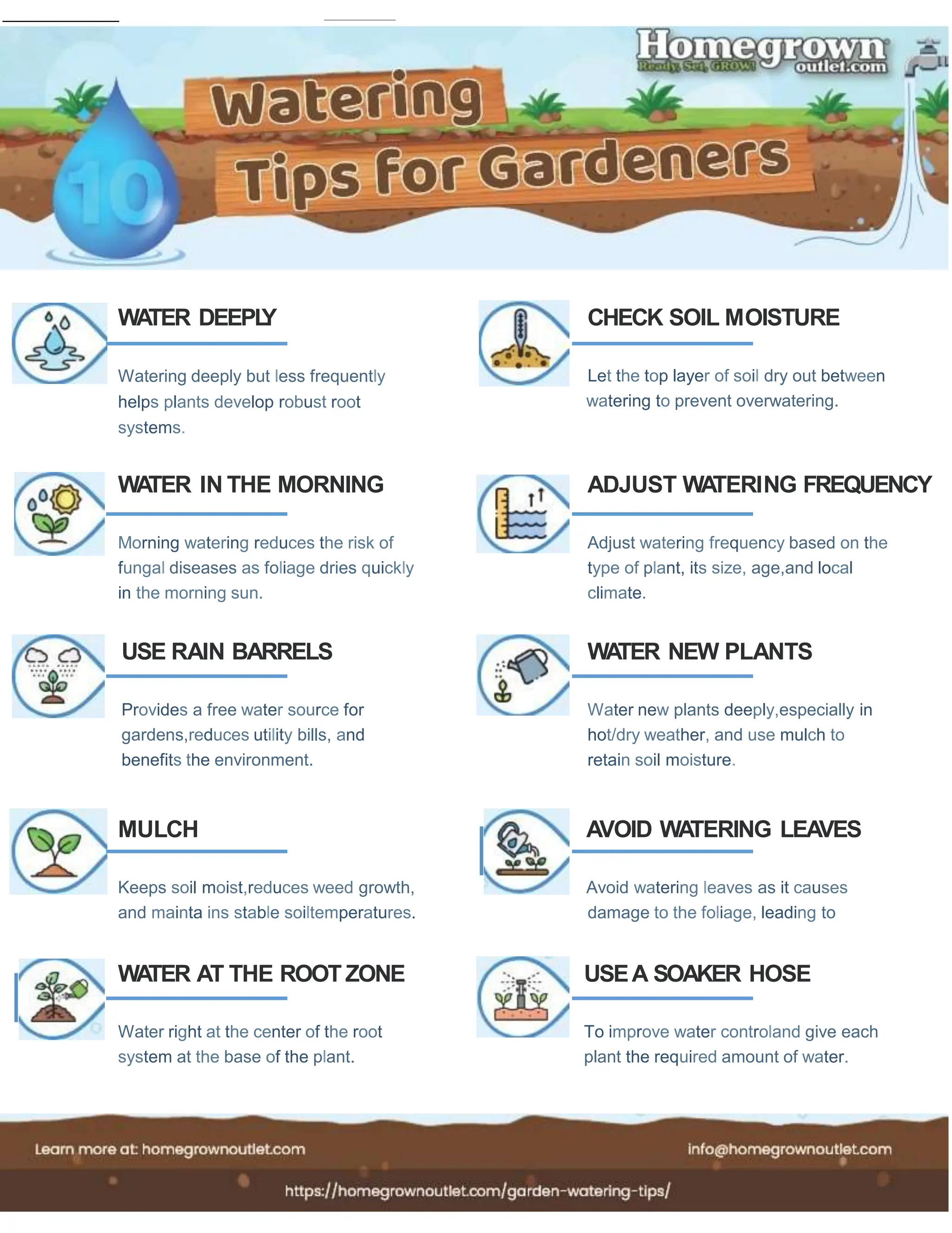 10 Watering Tips for Gardeners - Homegrown Outlet | PDF