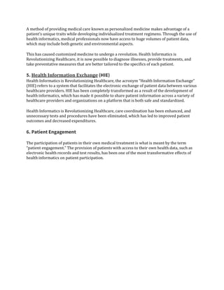 10 Ways Health Informatics is Revolutionizing Healthcare | PDF