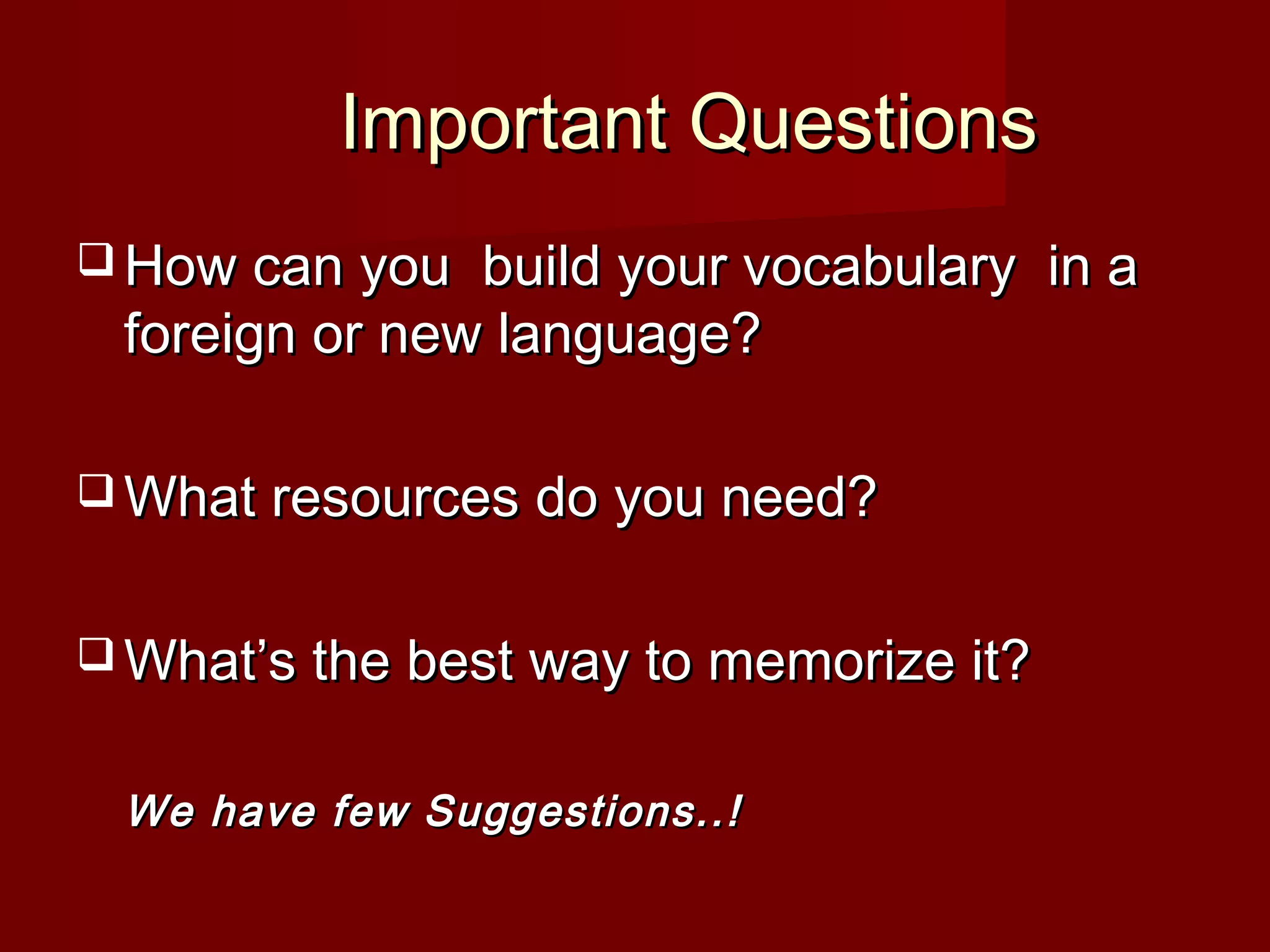 10 ways to build your vocabulary | PPT