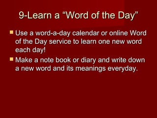 10 ways to build your vocabulary | PPT