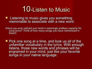 10 ways to build your vocabulary | PPT | Homework and Study | Education