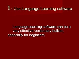 10 ways to build your vocabulary | PPT