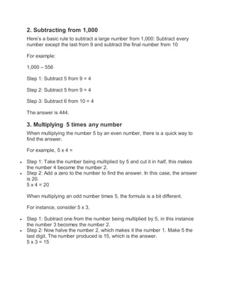 10 ways to do fast math | DOCX