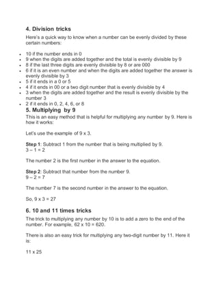 10 ways to do fast math | DOCX