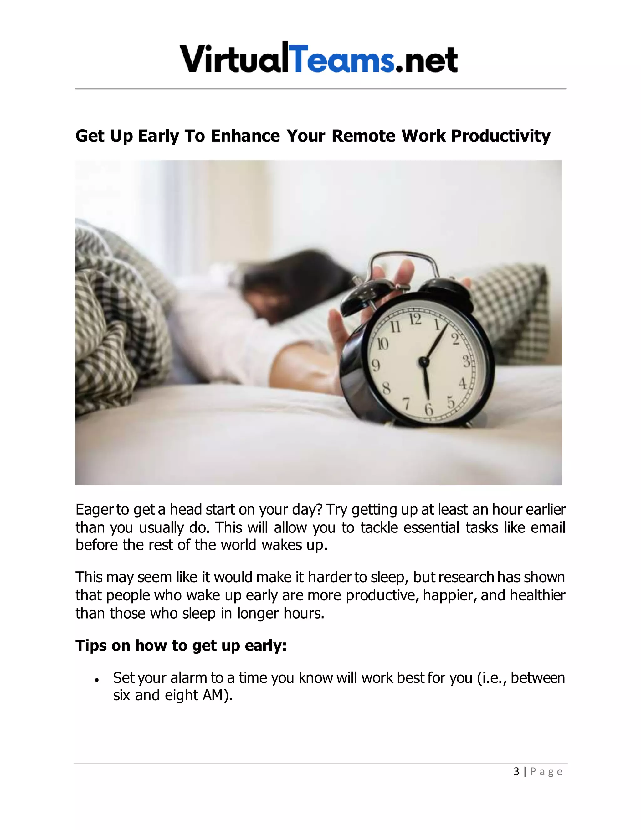 10 ways to enhance your remote work productivity | DOCX