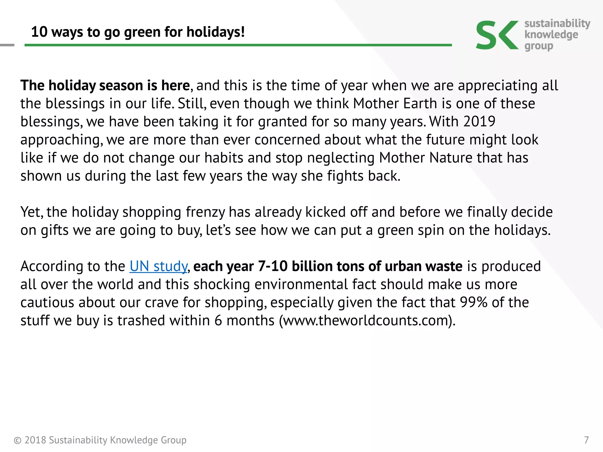 10 ways to go green for holidays! | PDF