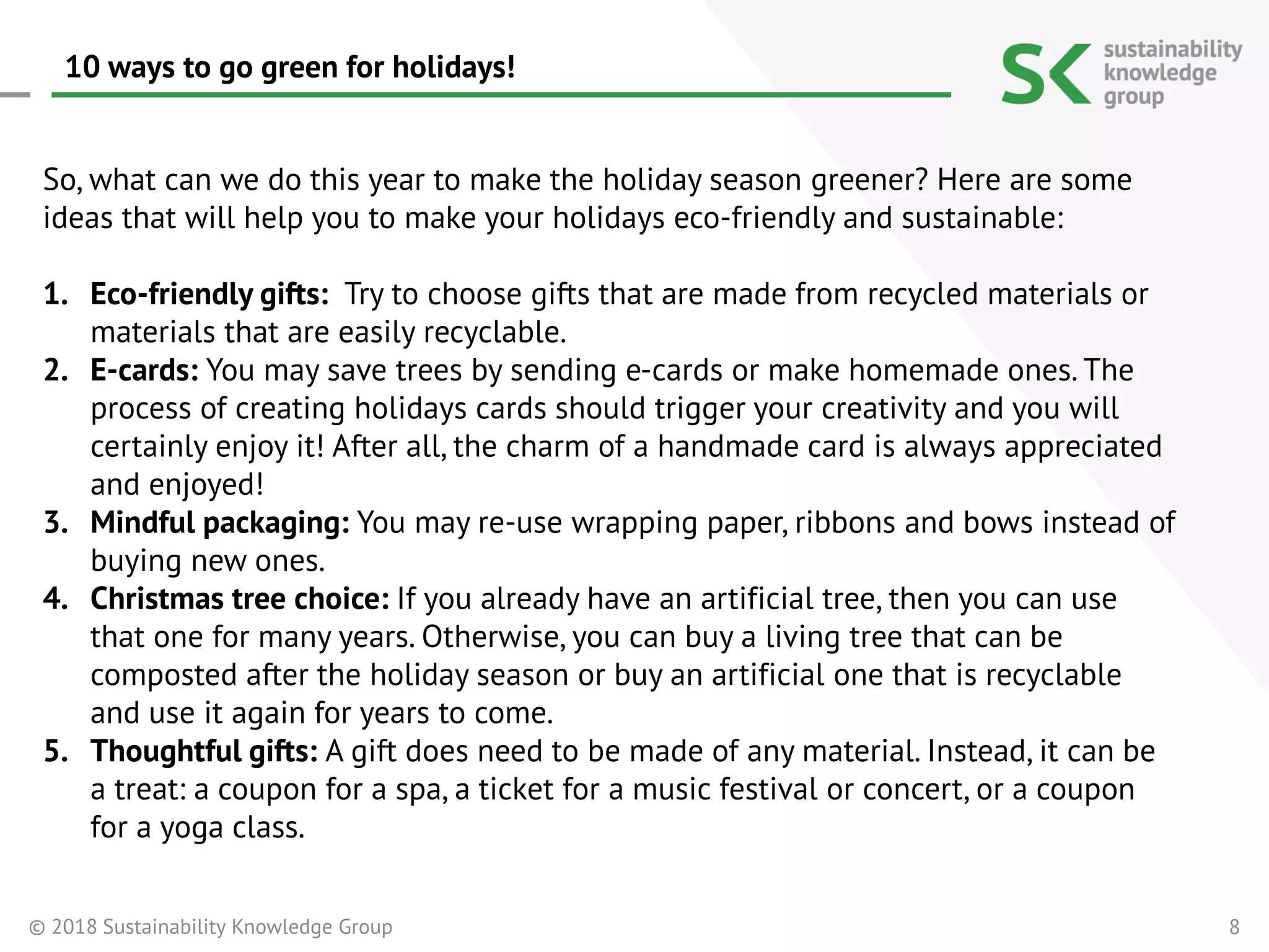 10 ways to go green for holidays! | PDF