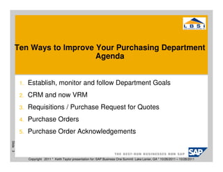 10 Ways To Improve Your Purchasing Department | PDF