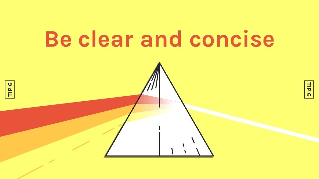 Be clear and concise TIP6