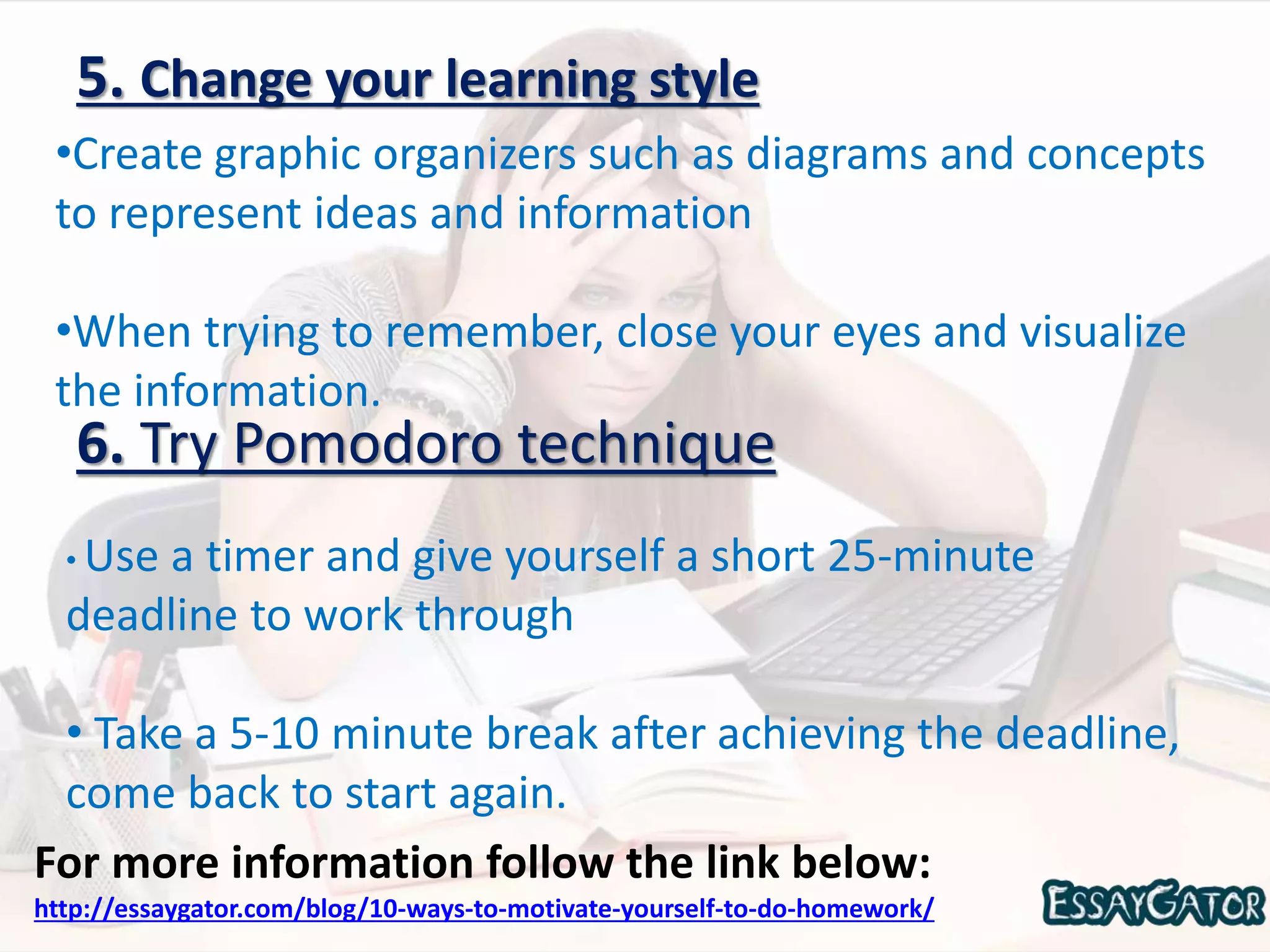 10 ways to motivate yourself to do homework | PPTX